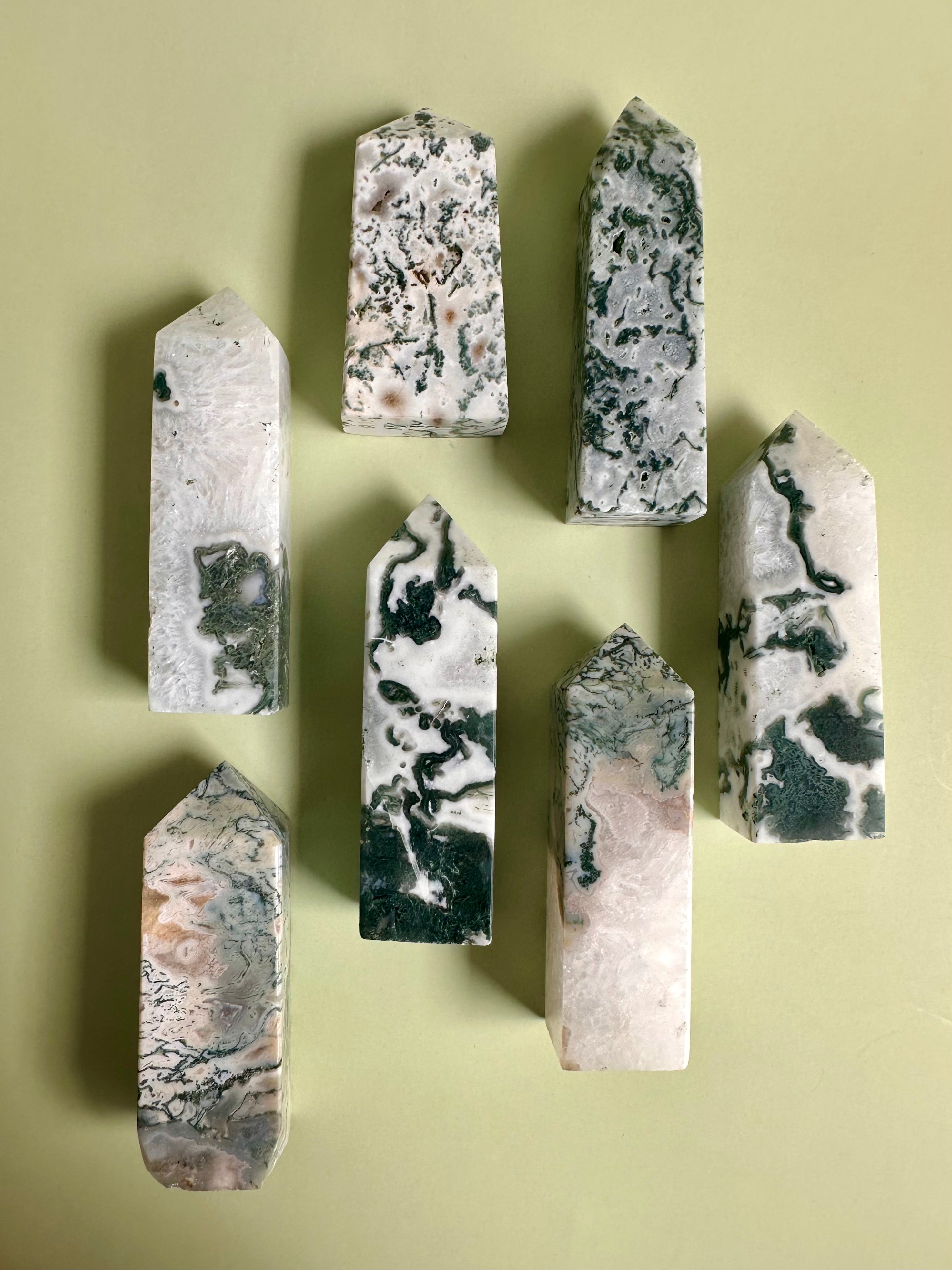 Tree Agate Tower – Grounding & Inner Peace | Prism & Pebble