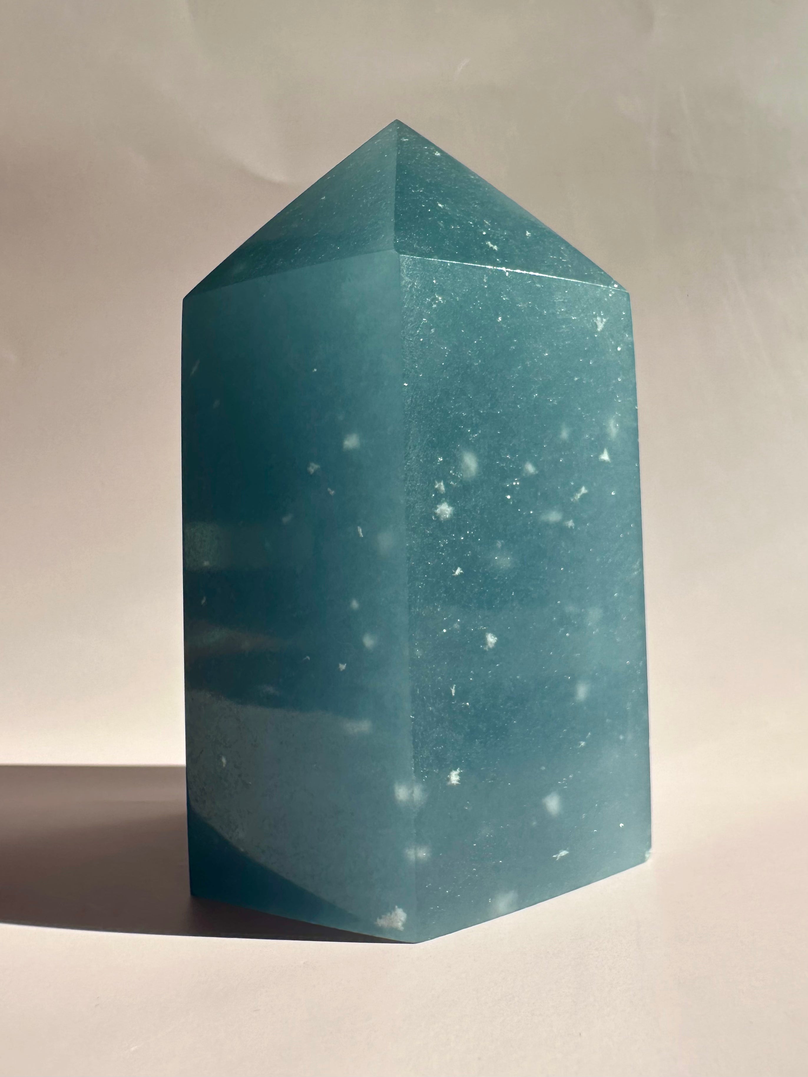 Large Peruvian Snowflake Angelite Tower D – Peace & Spiritual Clarity ...